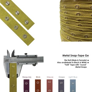 Beyond Trim Snap Button Tape - 1 Inch Twill Sewing Fastener Metal Press ...