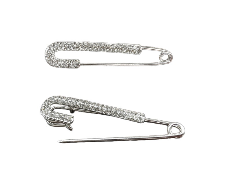 Rhinestone Safety Pin, Jumbo Safety Pins 2”/3" Classic Safety Pin ...