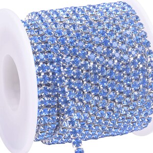 SLIVER Rhinestone Chain by Yard With Clear Crystal - 3mm, 4mm, DIY ...