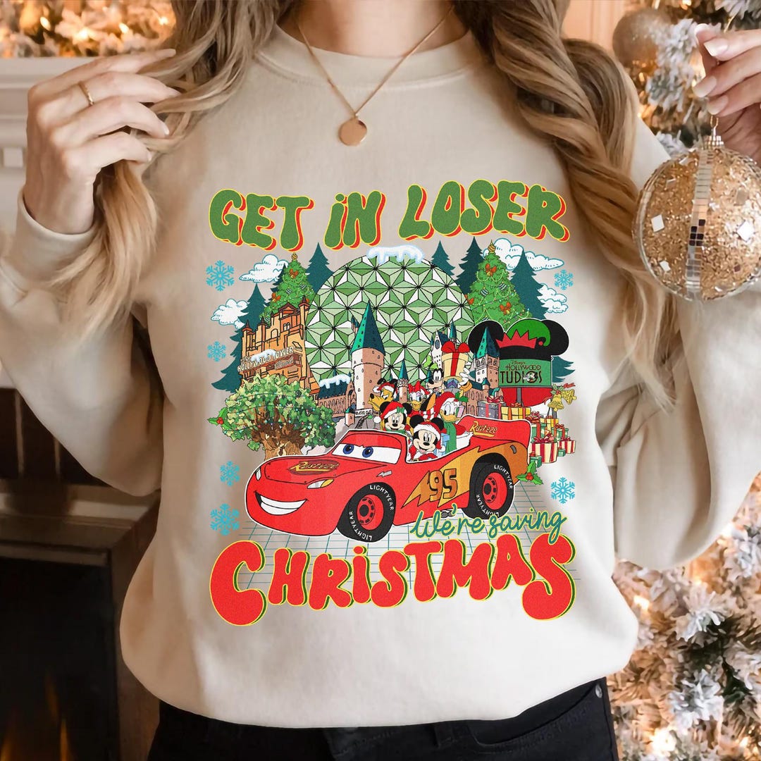 Mickey and Friends Get in Loser We're Saving Christmas Shirt, Cars ...