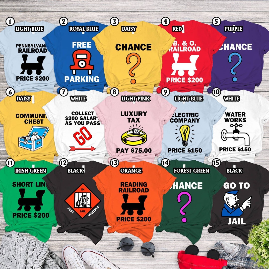 Monopoly Game Halloween Costume Shirts, Monopoly Game Cards Cosplay ...
