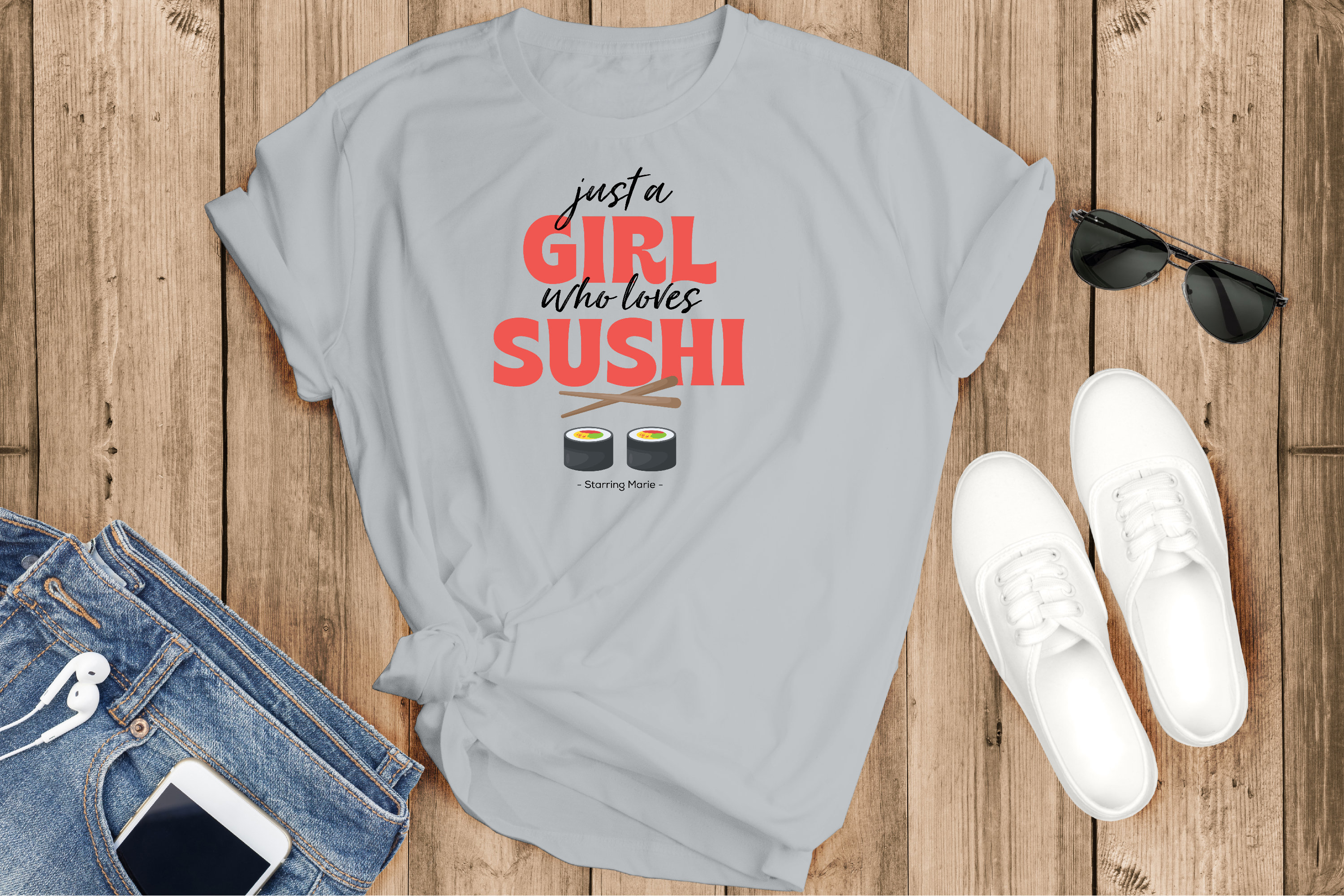 Just A Girl Who Loves Sushi Unisex T-Shirt / Cute Sushi Lover - Etsy España
