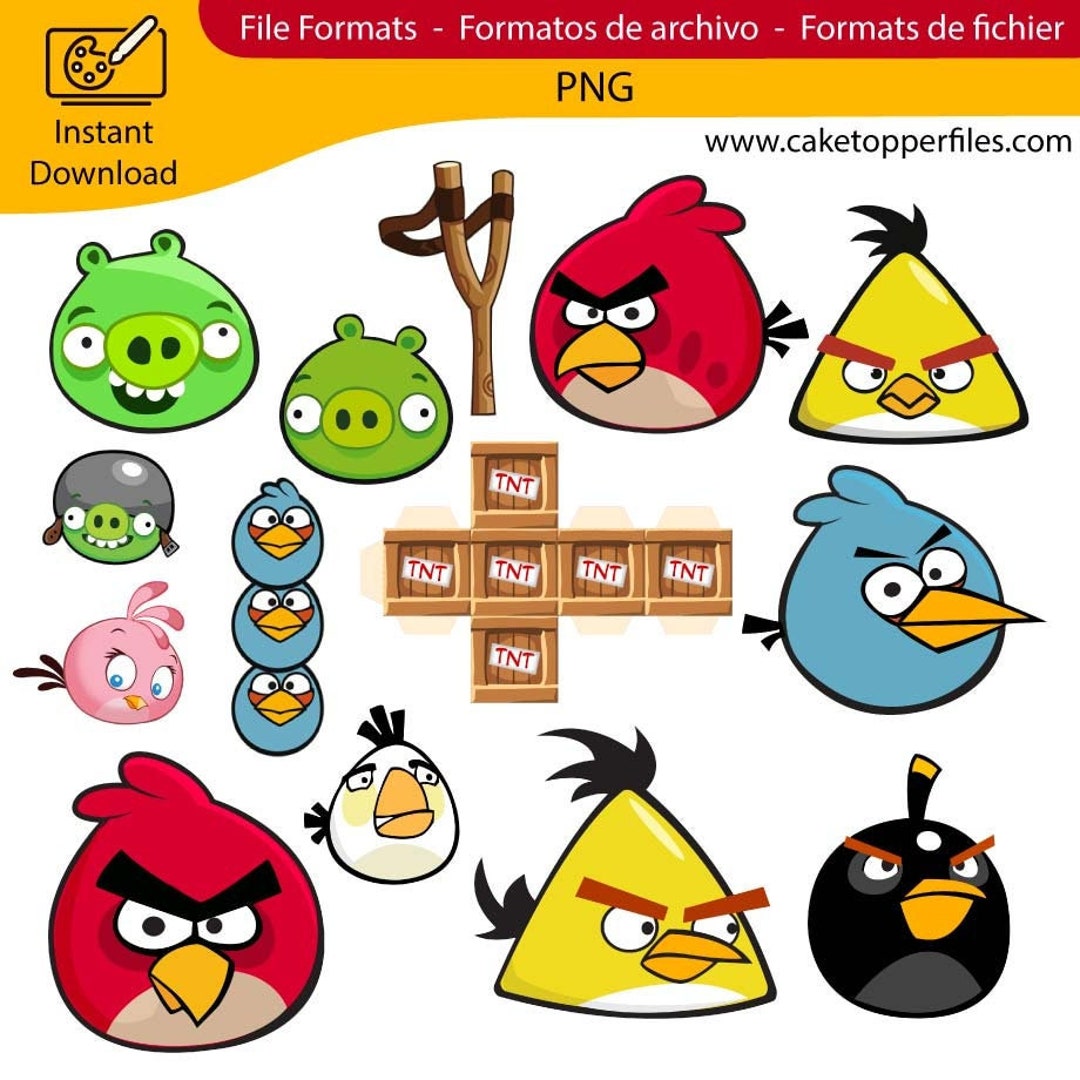 Angry Birds PNG Clipart Bundle Cake Topper Cutting File - Etsy UK