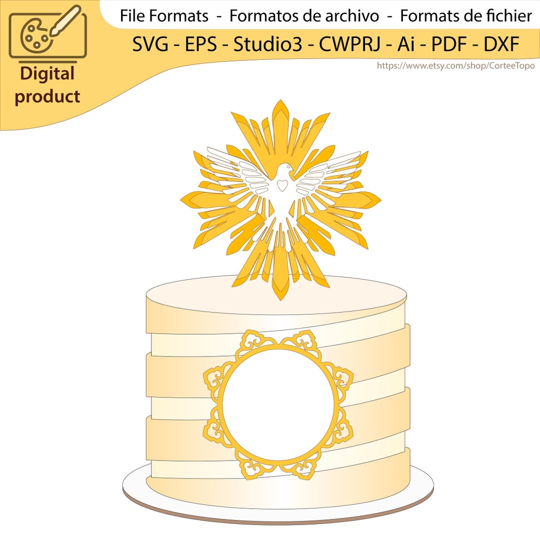 Holy Spirit Baptism cake topper, Cut File, Silhouette, SVG, Ai, EPS ...