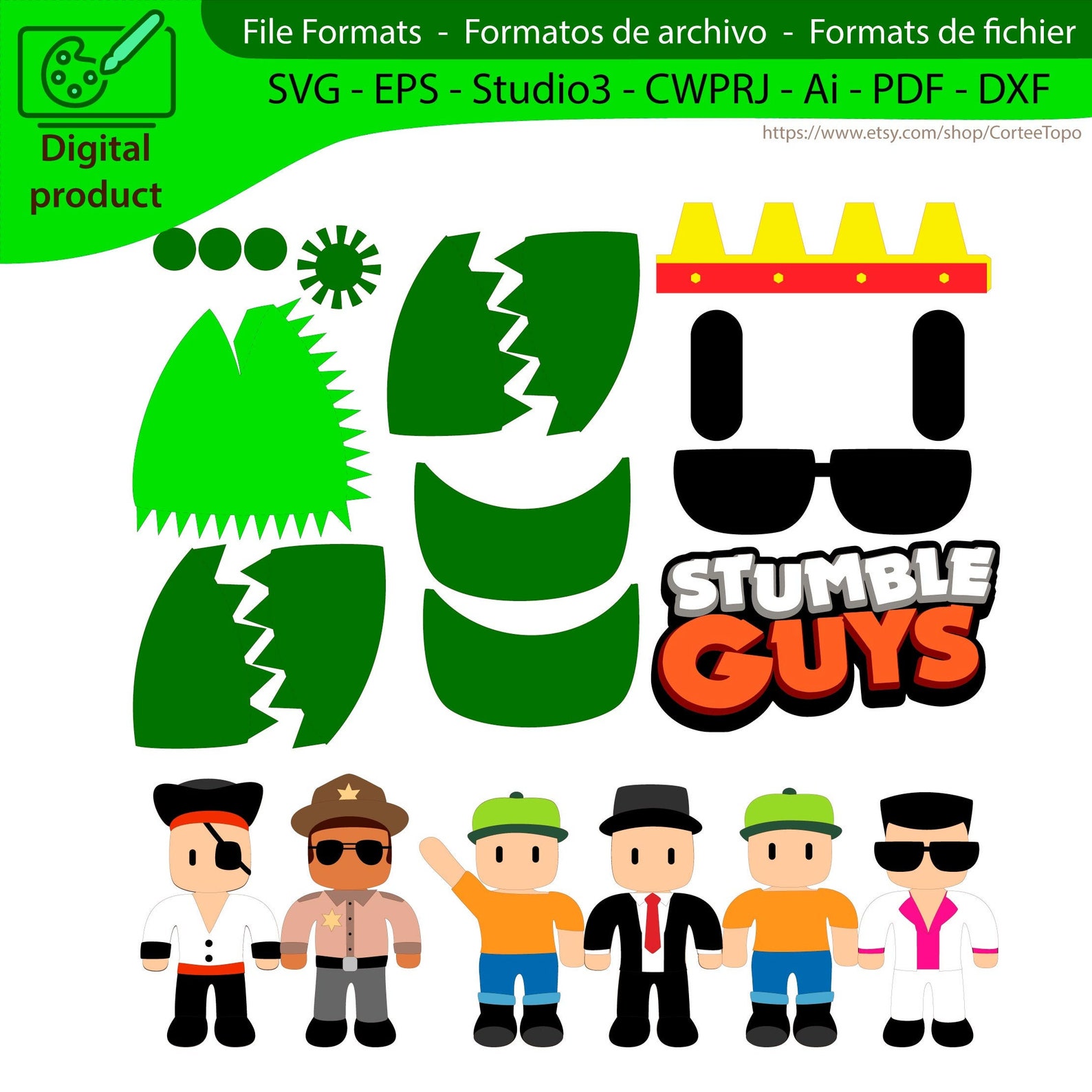 Stumble Guys Cake Topper 3D Cap Videogame Digital File - Etsy Israel