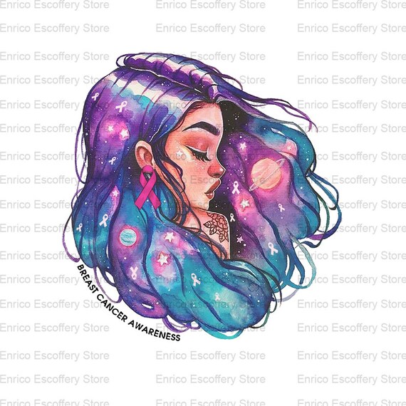 Drawing & Illustration Digital Pink Ribbon Instant Download Breast ...