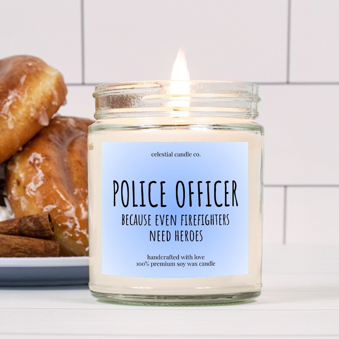 Funny Police Officer Candle, Custom Cop Candle Gift, Police Academy ...