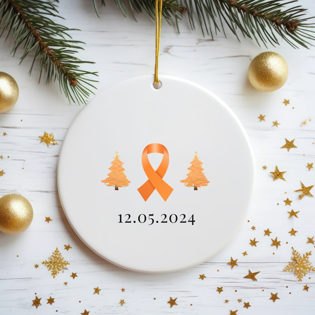 Personalized Leukemia Cancer Ribbon Ornament, Custom Christmas Ornament ...