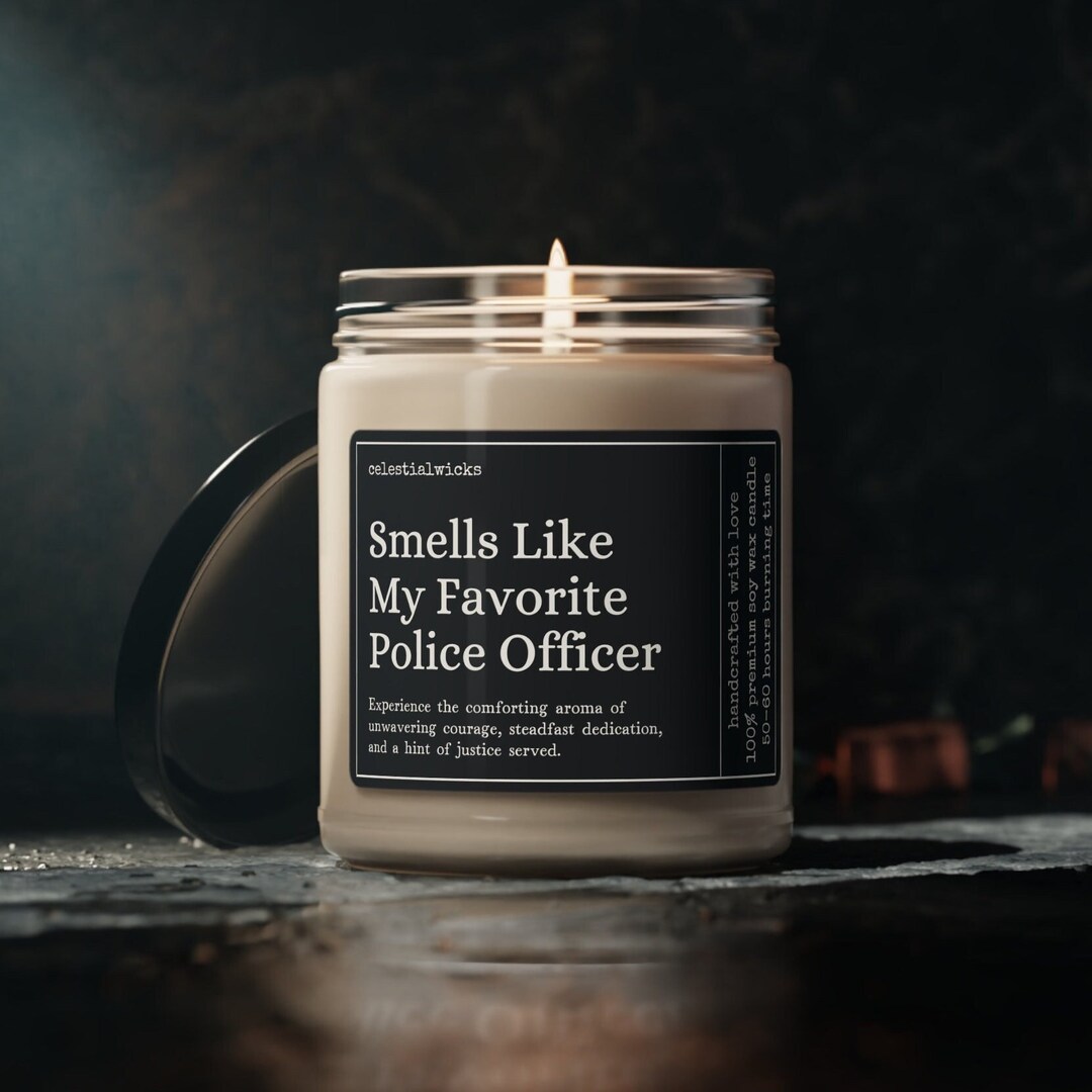 Smells Like My Favorite Police Officer Candle, Law Enforcement Birthday ...