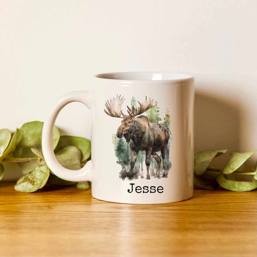 Personalized Moose Coffee Mug, Custom Name Gift Moose, Animal Lover ...