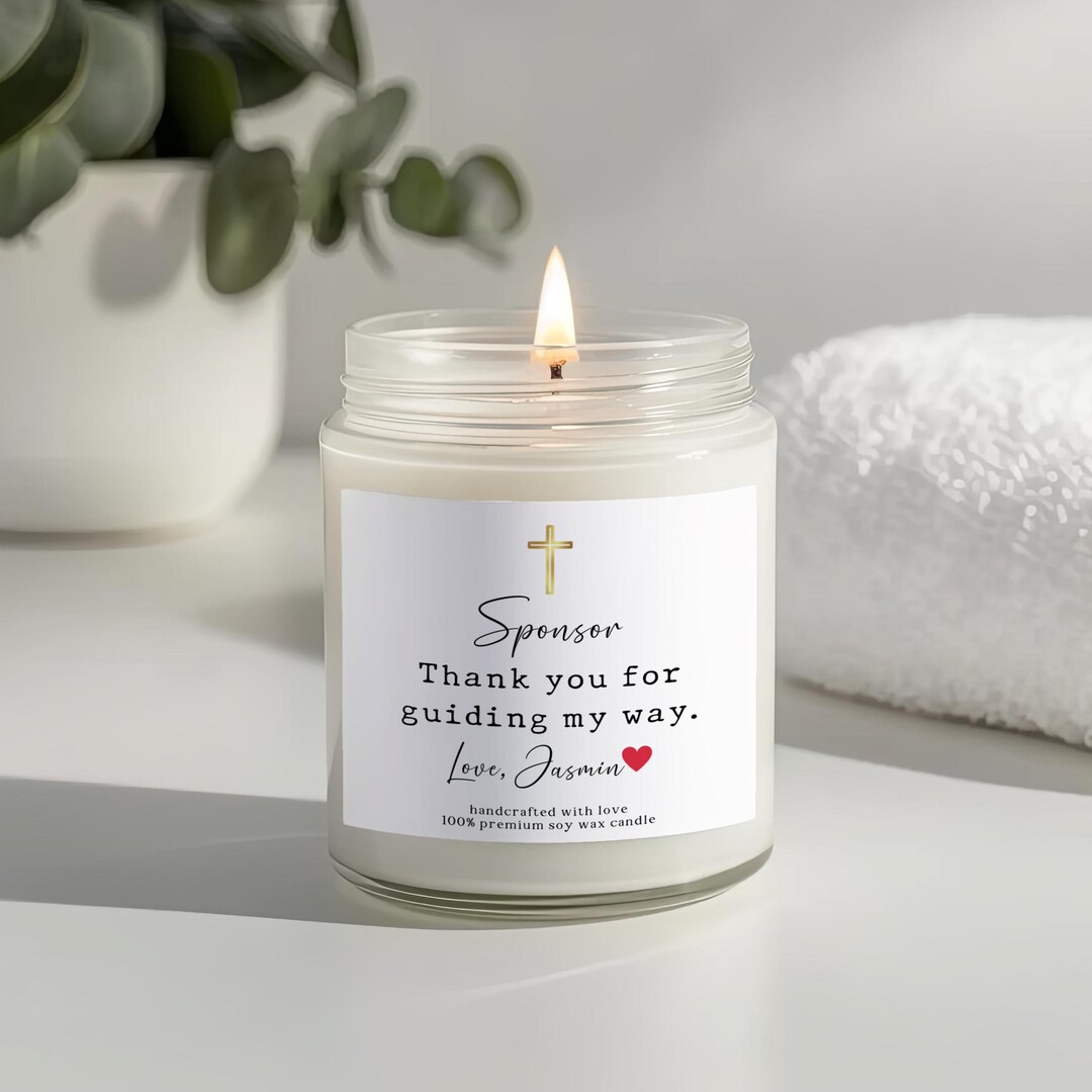 Custom Confirmation Sponsor Candle, Personalized Gift to Sponsor, Thank ...