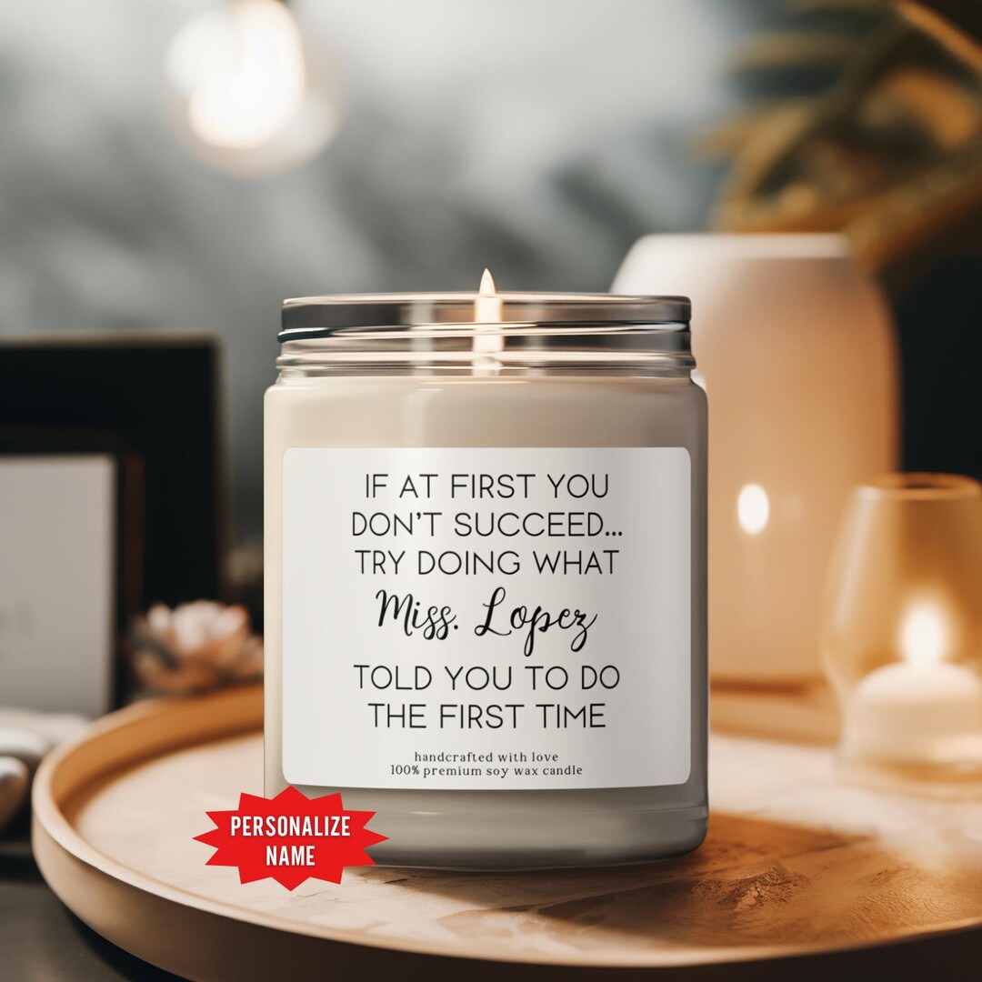 Personalized Teacher Candle, Custom Teacher Appreciation Gift, End of ...
