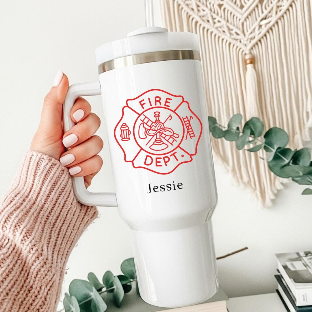Personalized Firefighter 40 Oz Tumbler, Fireman Gift, Custom Fire ...