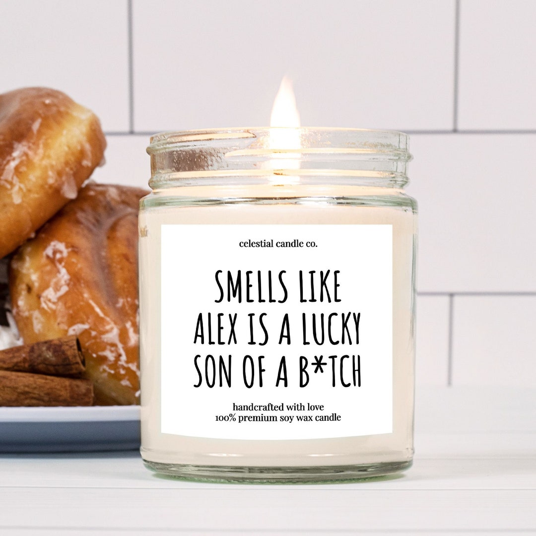 Smells Like Custom Name is Lucky, Funny Engagement Candle, Wedding ...