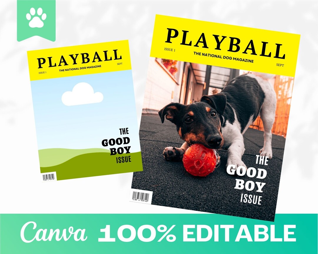 Pet Magazine Cover Canva Template Custom Magazine Cover Canva Magazine ...