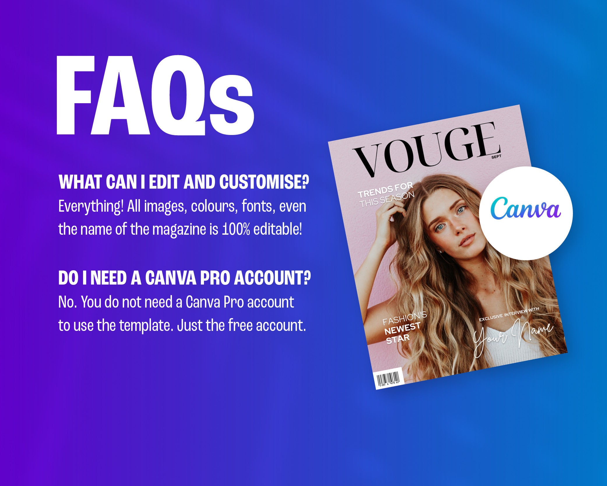 Canva Magazine Cover Template BUNDLE: Fashion Lifestyle - Etsy Canada