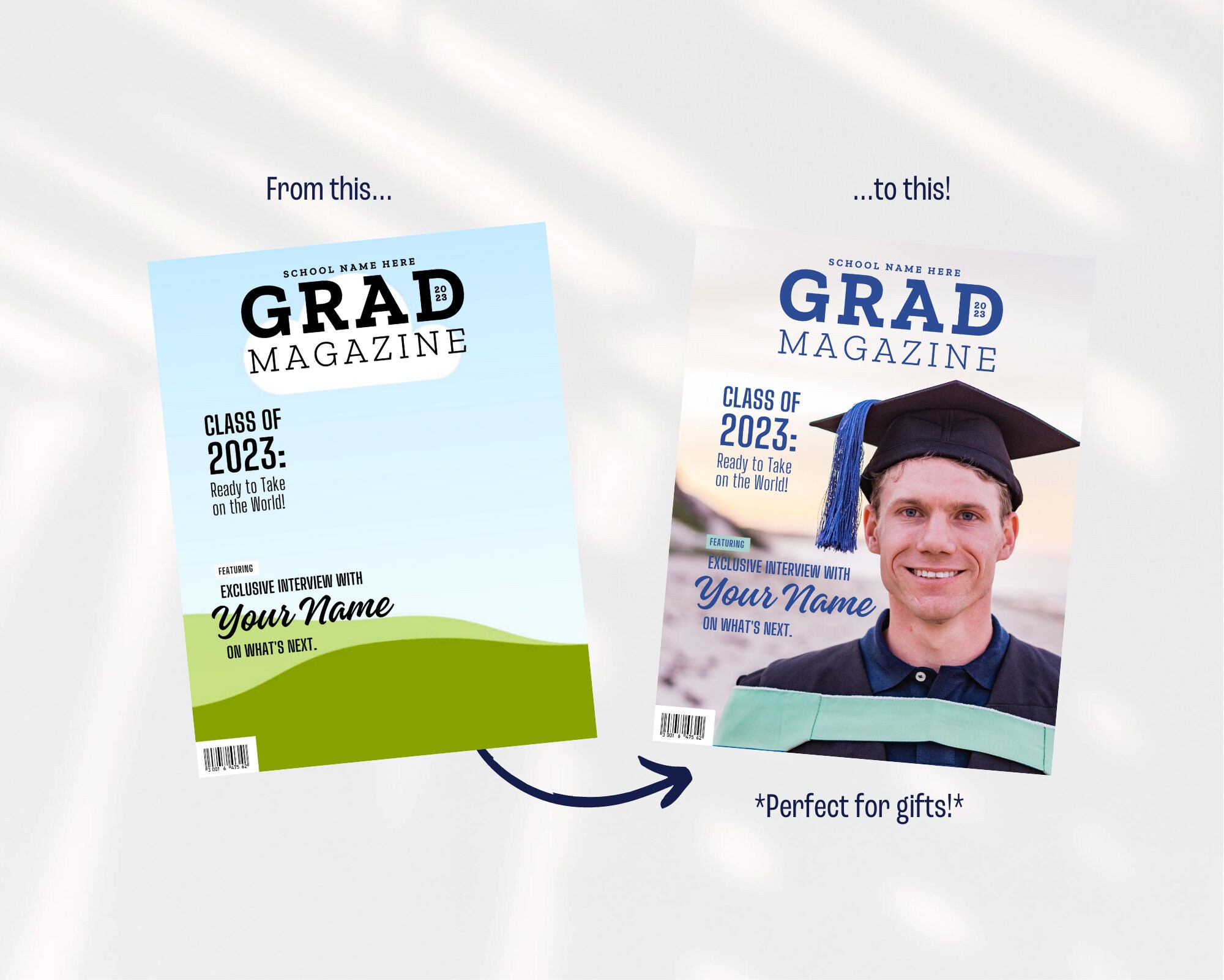 Grad Magazine Cover Canva Template Custom Magazine Cover - Etsy UK