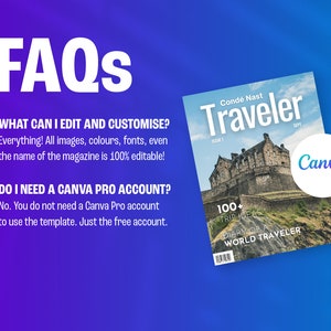 Travel Magazine Cover Canva Template Custom Magazine Cover Canva ...