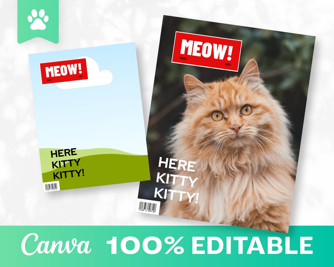 Pet Magazine Cover Canva Template Custom Magazine Cover Canva Magazine ...