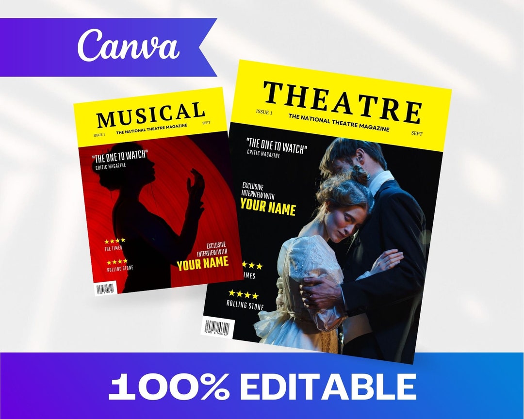 Plantilla Canva de portada de póster de teatro / Portada de revista ...