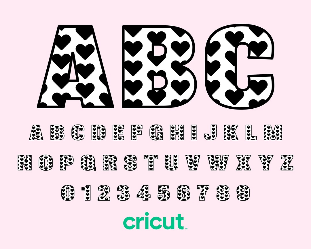 Heart Pattern SVG Letters DIY Svgs Cut File Cricut Birthday Party Svgs ...