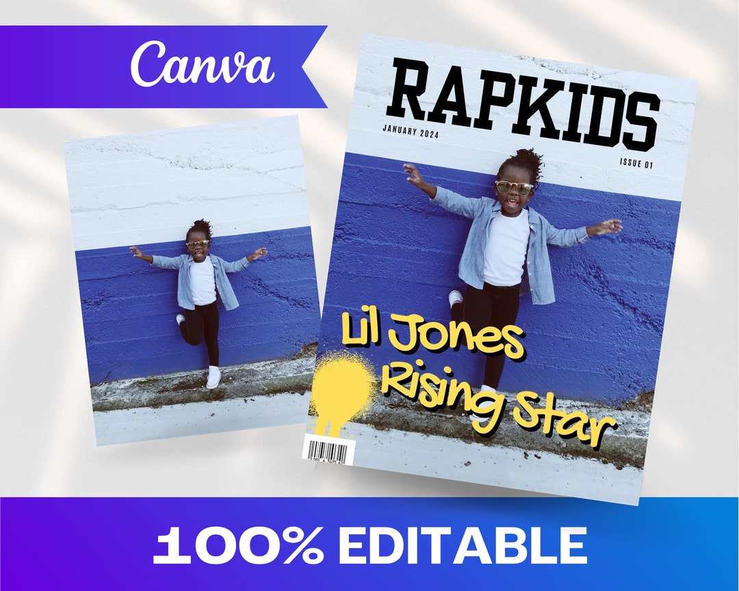 Rap & Hip Hop Magazine Cover Canva Template Custom Magazine Cover Canva ...