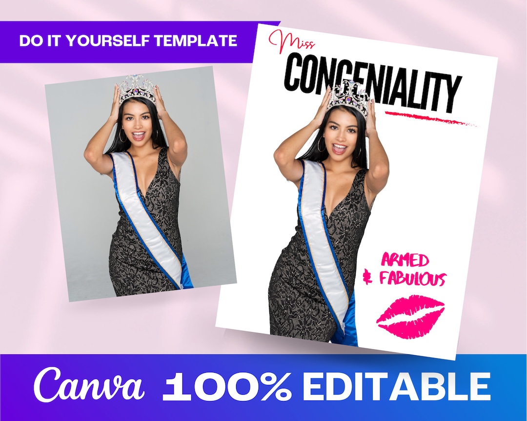 Miss Congeniality / Customizable Magazine Cover / Instant Download ...