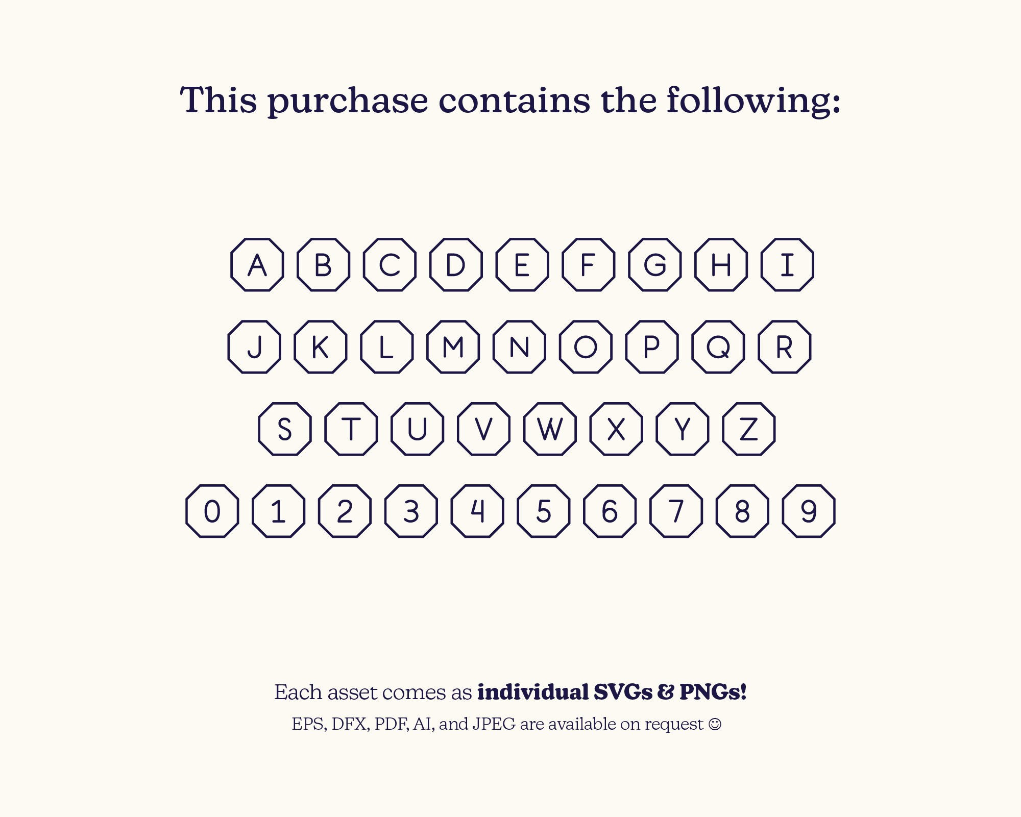 Octagon SVG Letters DIY Svgs Custom Font Cut File Cricut | Etsy