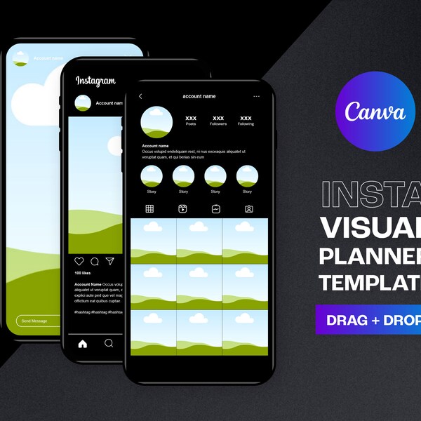 Instagram Feed Planner Template - Etsy