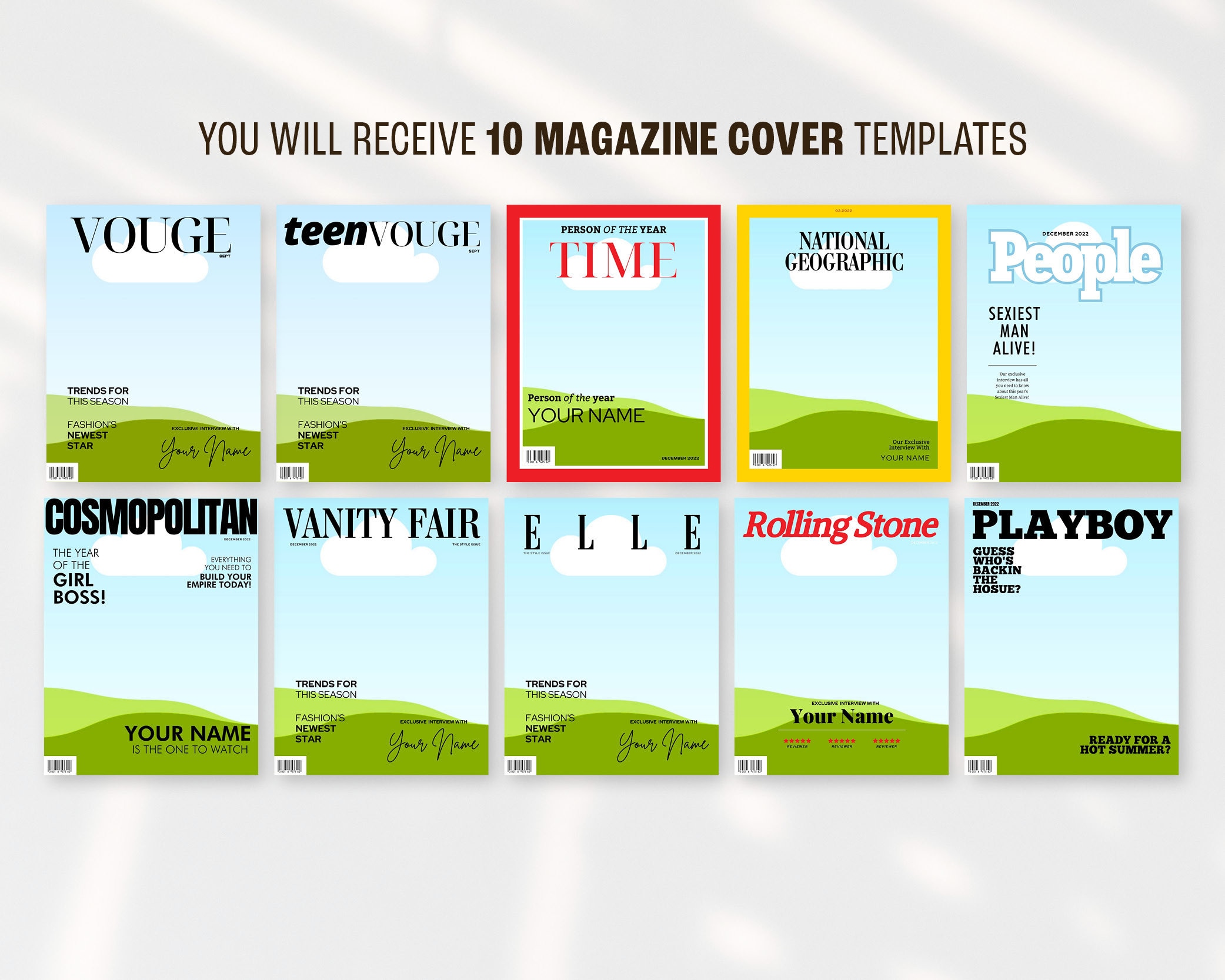 Canva Magazine Cover Template BUNDLE: Fashion Lifestyle - Etsy Canada