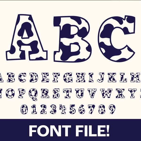 Cow Print Font - Etsy