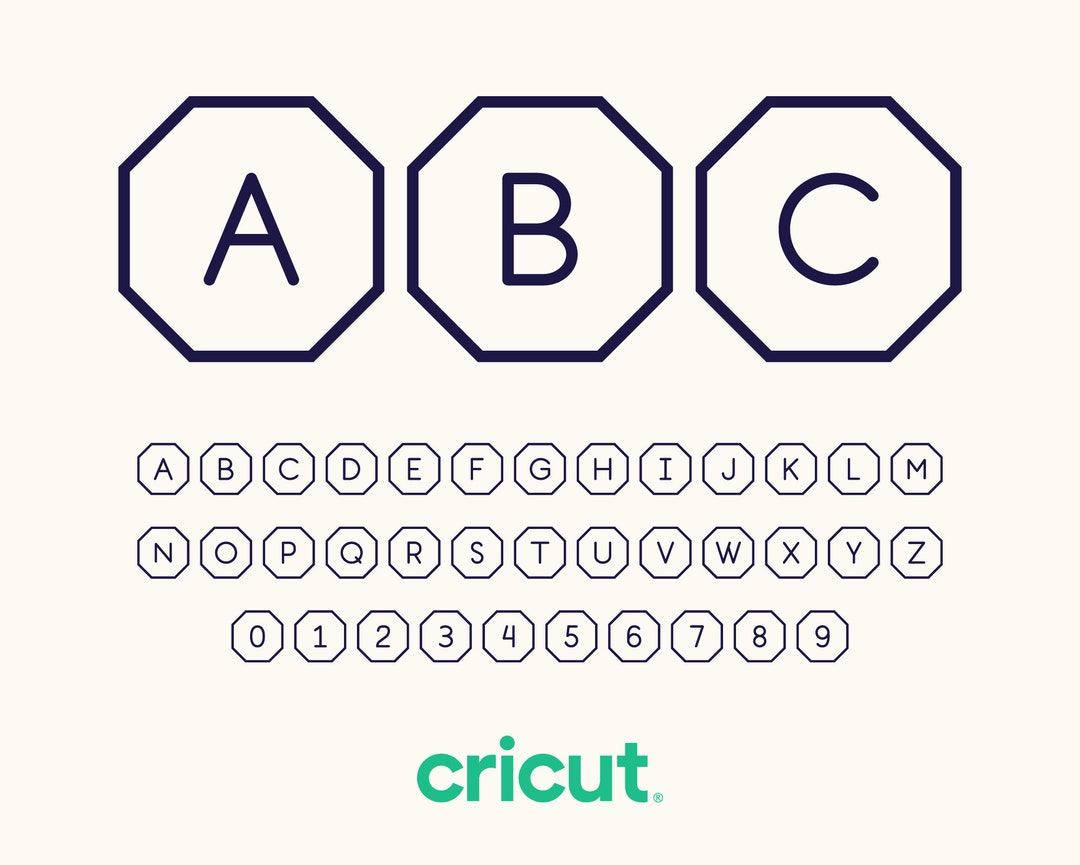Octagon SVG Letters DIY Svgs Custom Font Cut File Cricut - Etsy
