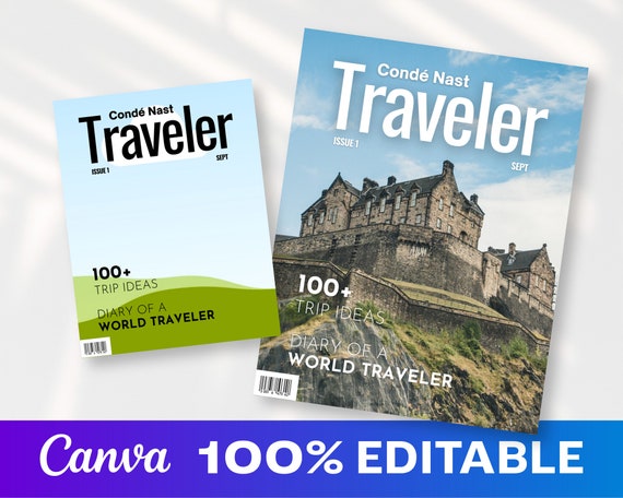 Travel Magazine Cover Canva Template Custom Magazine Cover - Etsy