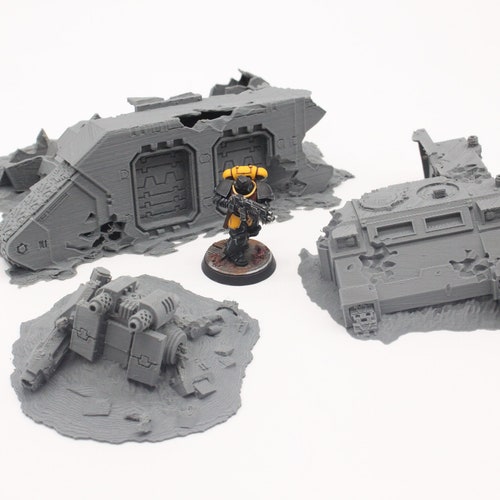 Bundle of Destroyed Battlefield Vehicles Scenery Scatter - Etsy