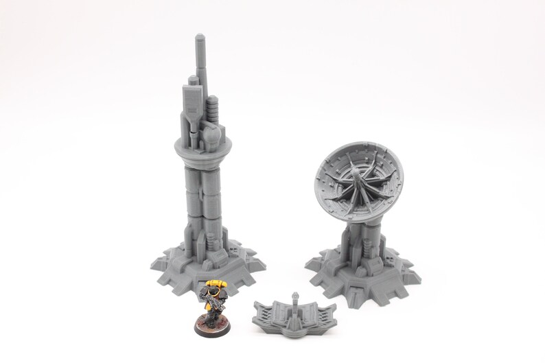 2 3D Printed Radio Towers Scenery Terrain for 28mm Tabletop Miniature ...