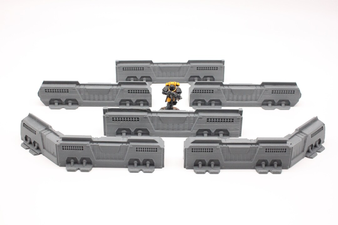 3D Printed Sci-fi Outpost Defence Walls Scenery Terrain for Miniature ...