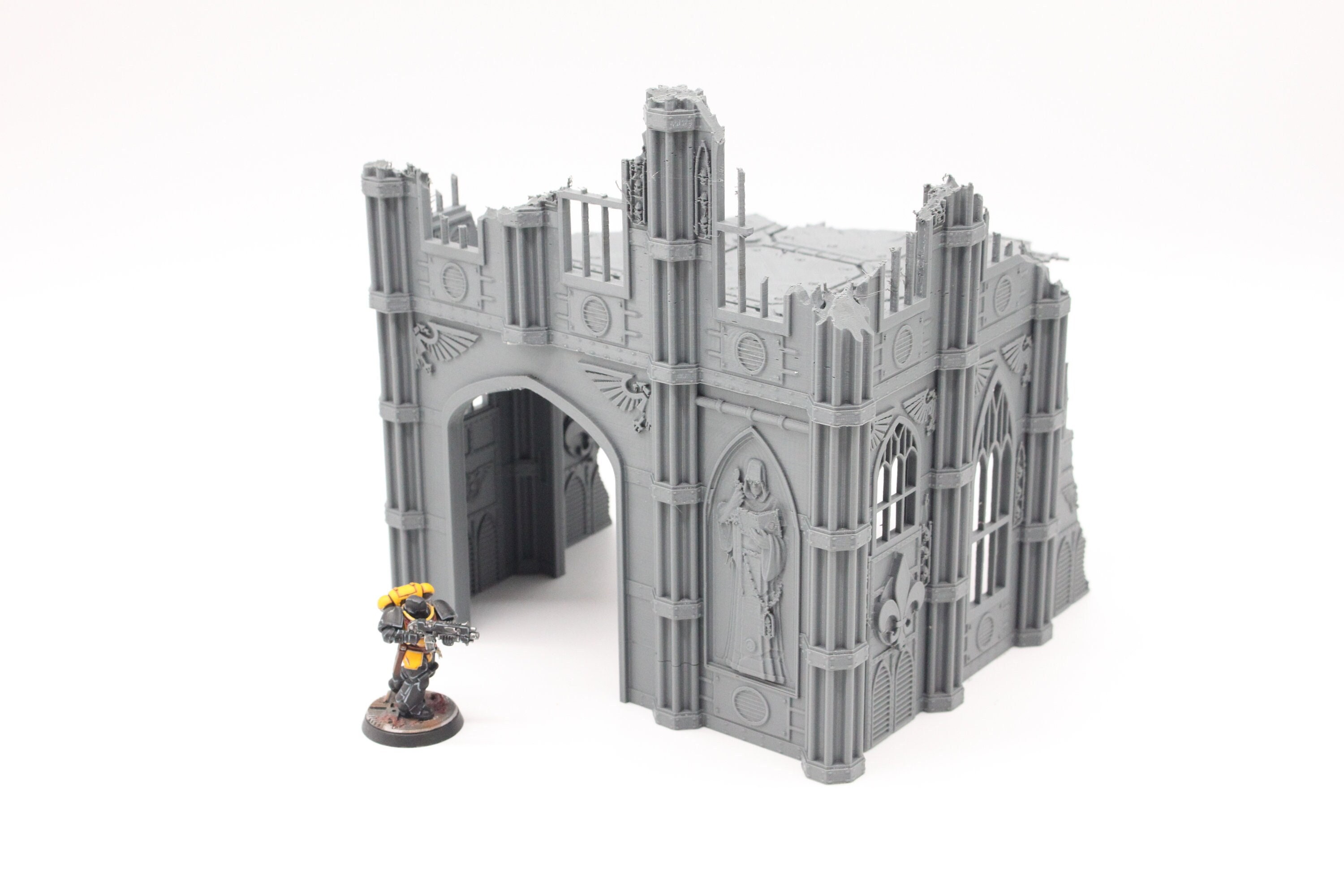 Square Archway Gothic Ruined Building Scatter Terrain for 28mm Tabletop ...