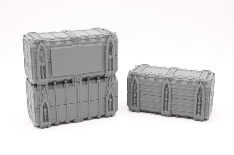 Three 3D Printed Gothic Shipping Containers Scenery Scatter Terrain for ...