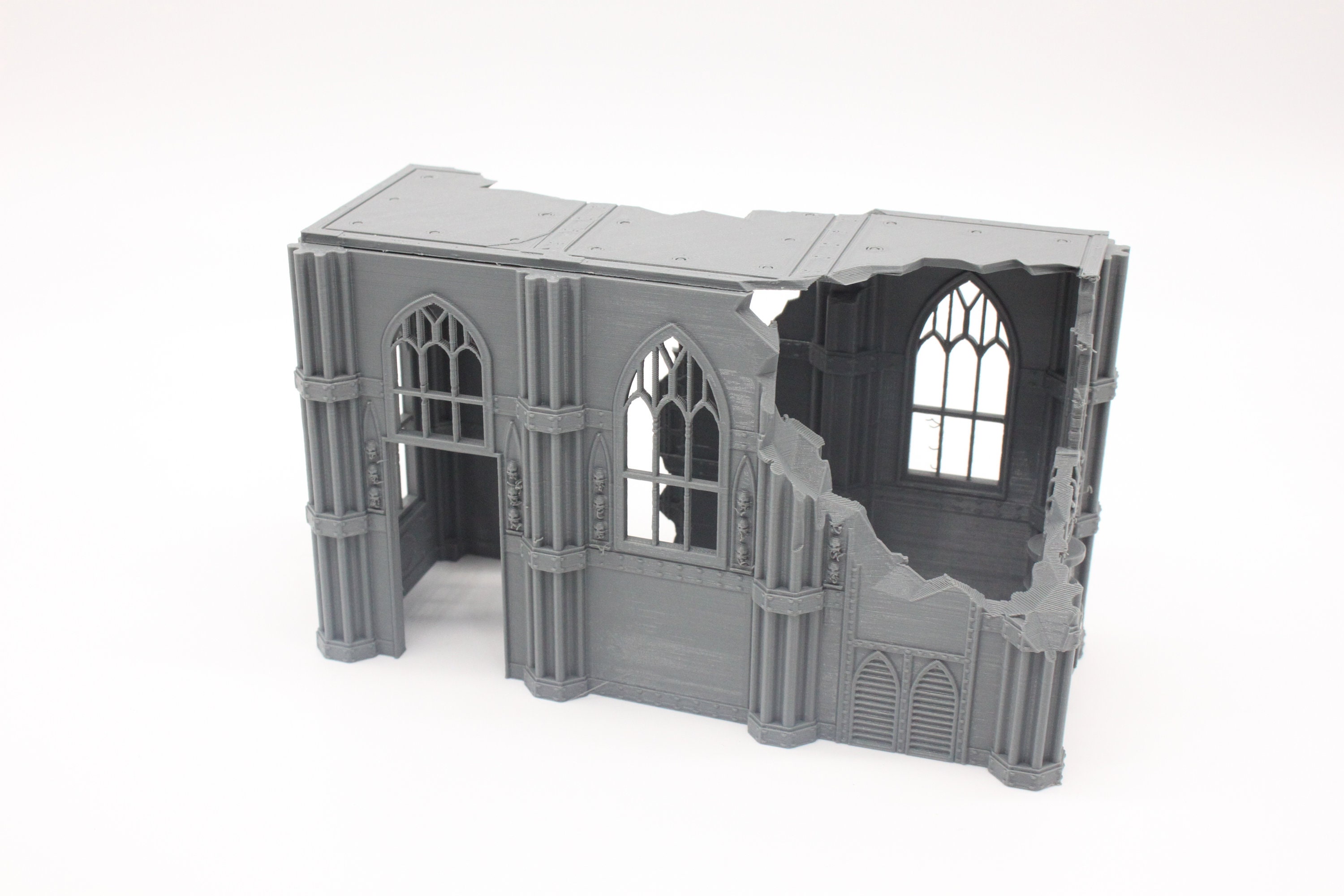 3D Printed Two Level Rectangular Gothic Walkway Ruin Scenery Scatter ...