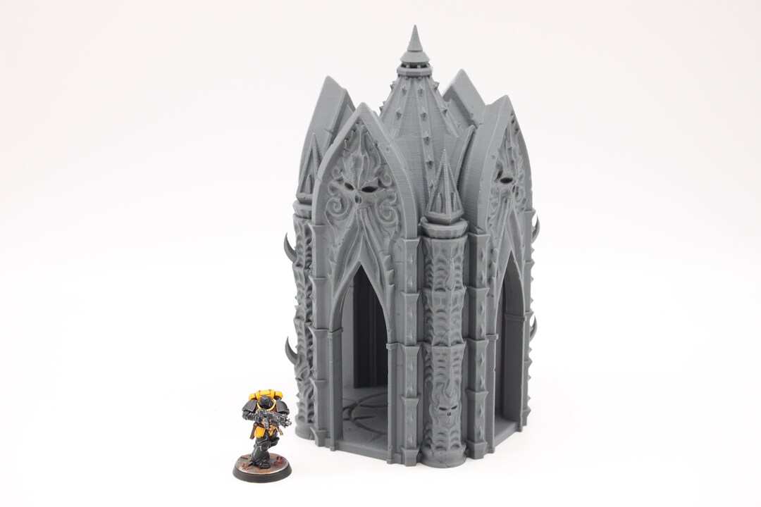 3D Printed Chaos Demon Warp Temple Scenery Terrain for 28mm Tabletop ...