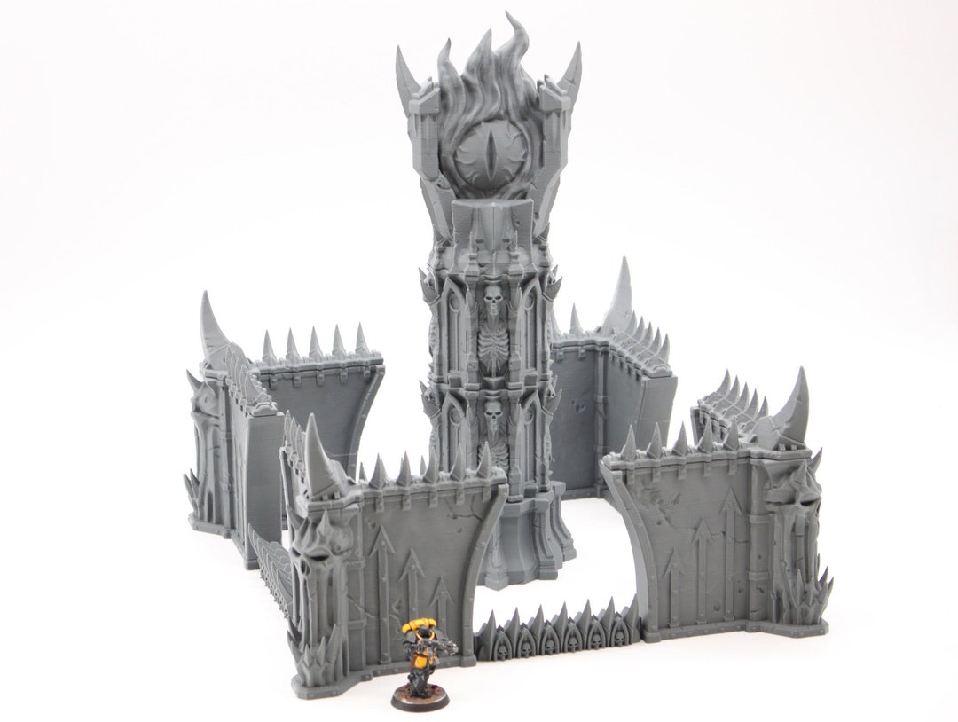 3D Printed Chaos Fortress With Spikes Scenery Terrain for 28mm Tabletop ...
