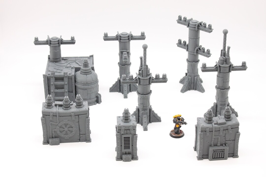 Ork Scrapyard Pylons and Generators Bundle Scenery Terrain for 28mm ...