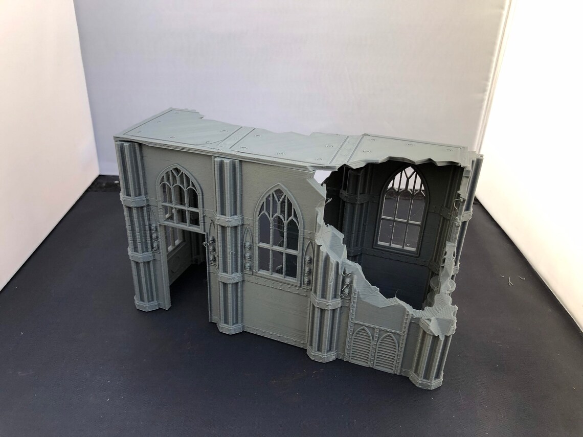 3D Printed Two Level Rectangular Gothic Walkway Ruin Scenery | Etsy