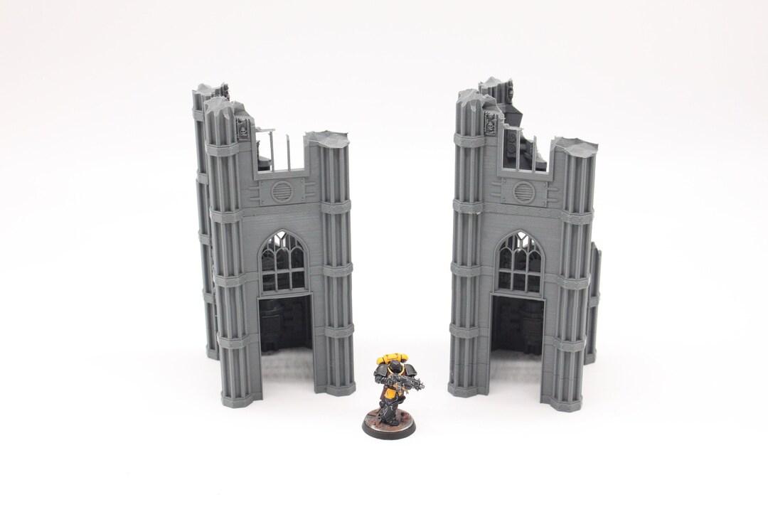 Two 3D Printed Gothic Spire Towers Scatter Terrain for 28mm Tabletop ...