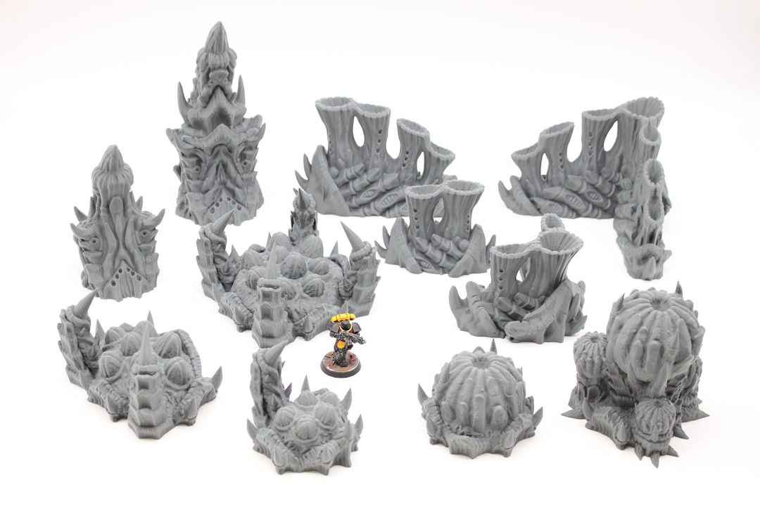 Bundle 2 of 3D Printed Corrupted Alien Hive Bio Terrain Scenery for ...