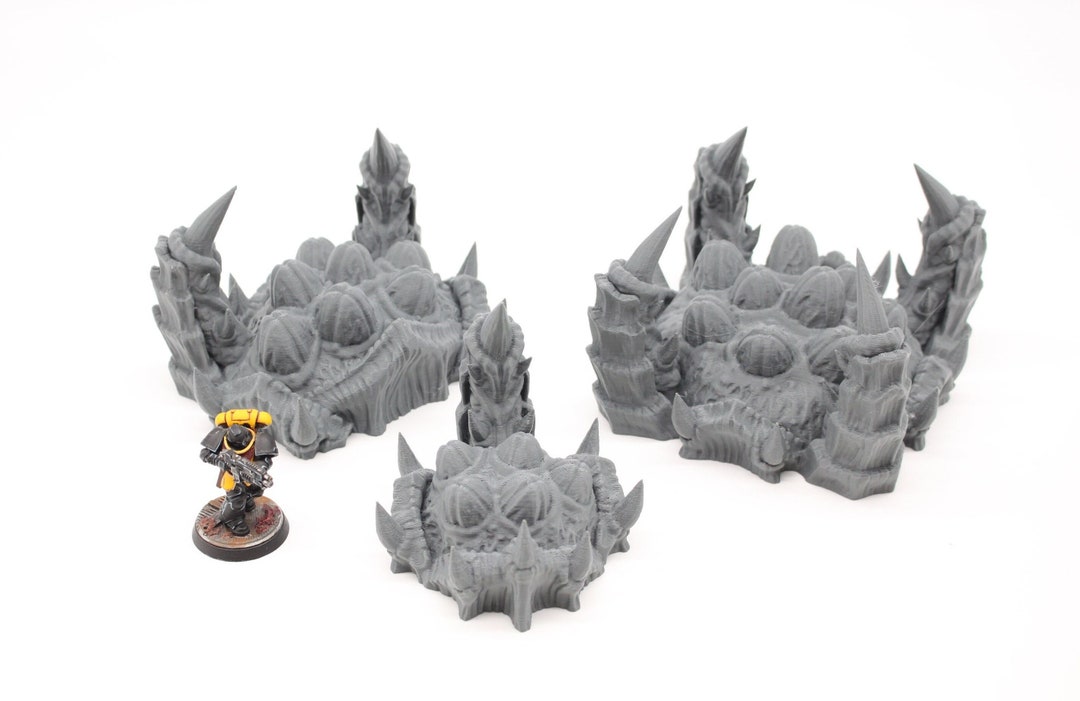 Three 3D Printed Bio Hive Alien Egg Nests Terrain Scenery for 28mm ...