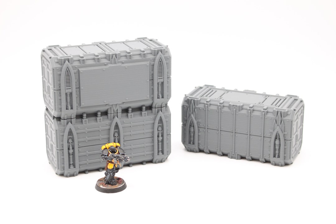 Three 3D Printed Gothic Shipping Containers Scenery Scatter Terrain for ...
