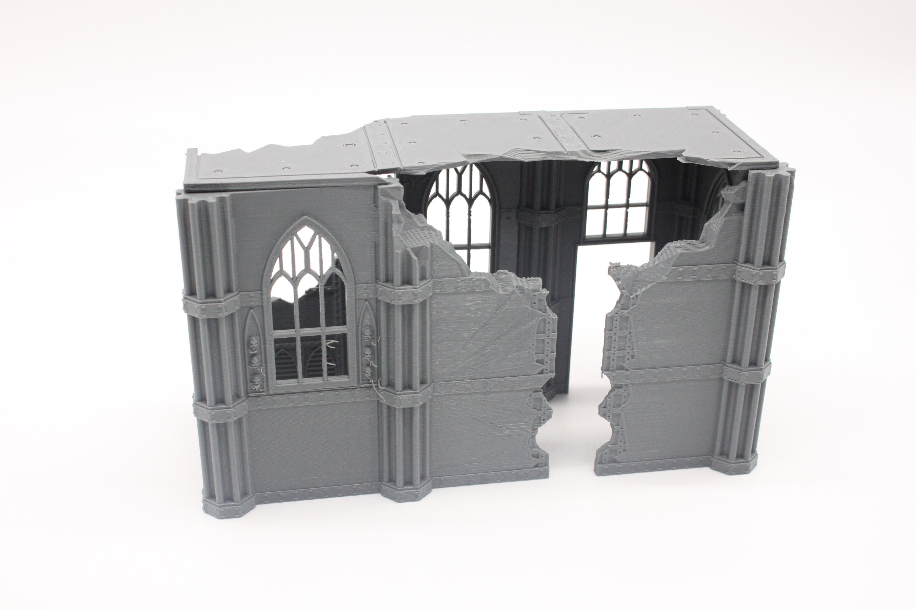 3D Printed Two Level Rectangular Gothic Walkway Ruin Scenery Scatter ...