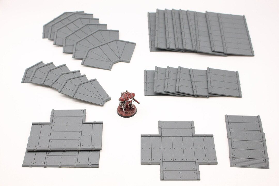 Bundle of Roads and Street Tiles Titanicus Scale Terrain Scenery for 1/ ...