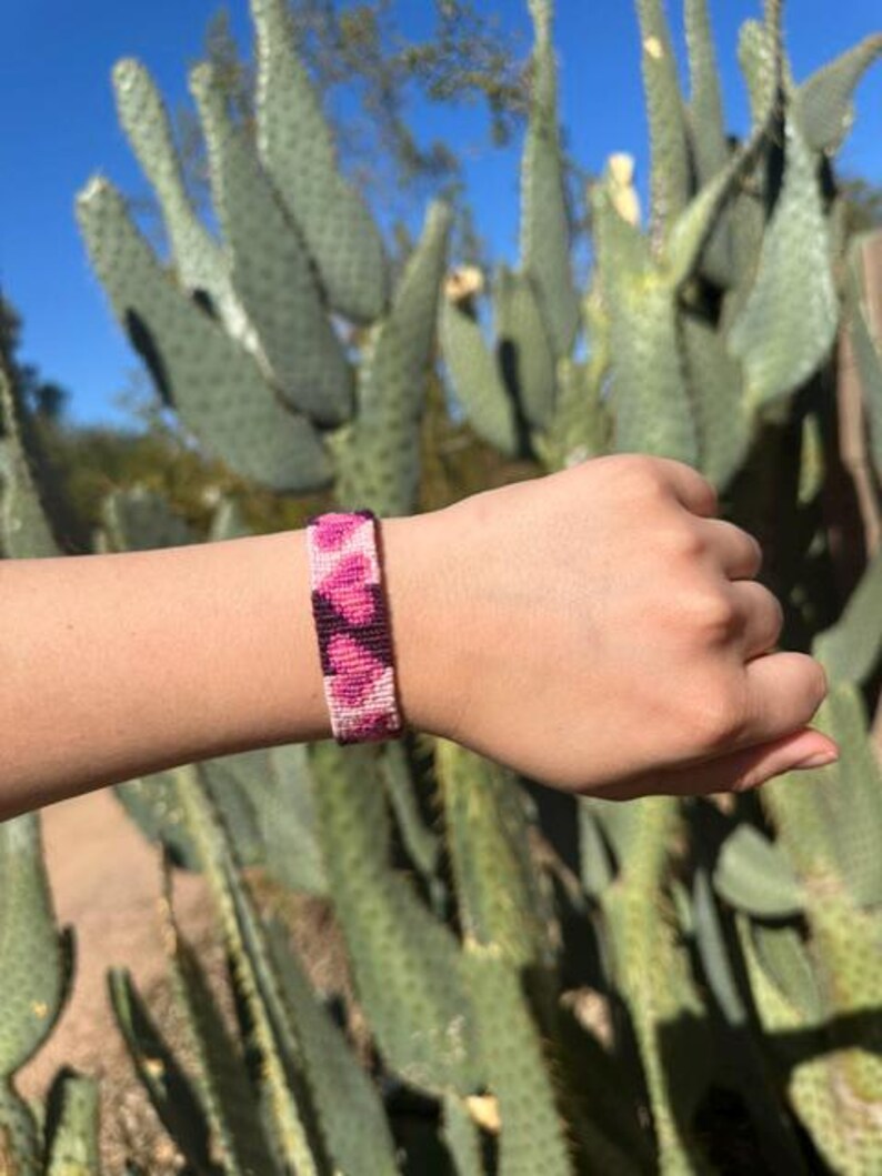 Heart Friendship Bracelet Alpha Pattern With Button Closure Valentine’s Day Gift Woven Bracelet ...